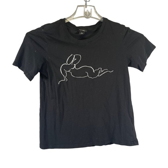 Monki | Tops | Monki Womens Size Xxs Soft Body Embroidery Tshirt | Poshmark